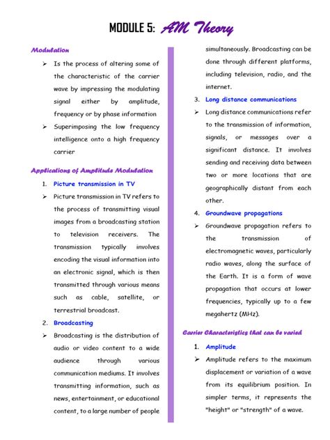 Comms 1 Module 5 To 8 Pdf Radio Modulation
