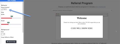 Referral Welcome Popup