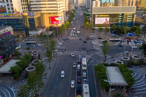 武漢城市交通日落交通十字路口航拍攝影圖配圖背景圖桌布圖片免費下載 Pngtree