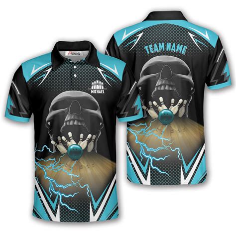 Strike Skull Lightning Custom Bowling Shirts For Men Primesty