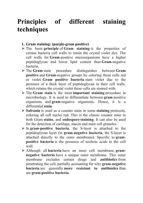 Principles Of Different Staining Techniques Pdf