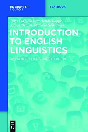 PDF Introduction To English Linguistics By Ingo Plag EBook Perlego