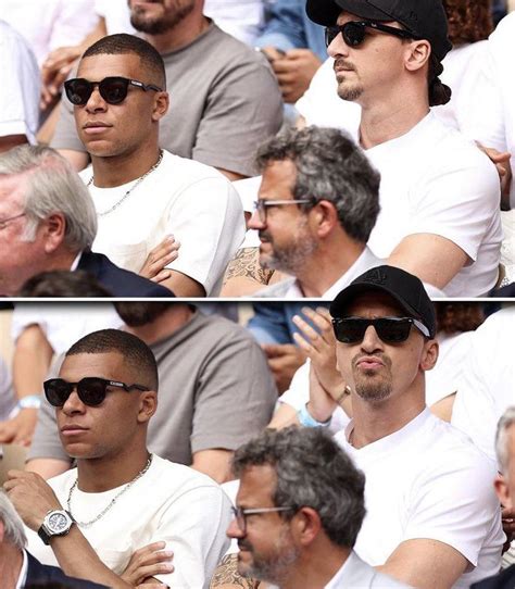 Zlatan Ibrahimovic And Mbappe At The Rolandgarros Final R Acmilan