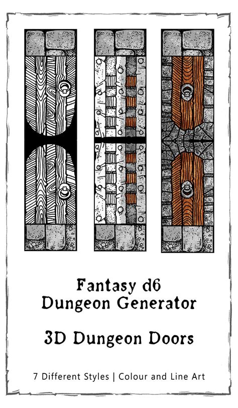 D Random Fantasy Dungeon Generator D Papercraft Dungeon Doors The