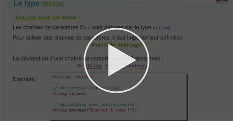 String Introduction Chaînes De Caractères Et Structures Coursera
