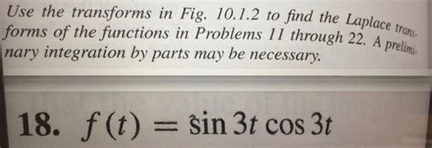 solved use the transforms in fig 10 1 2 to find the laplace