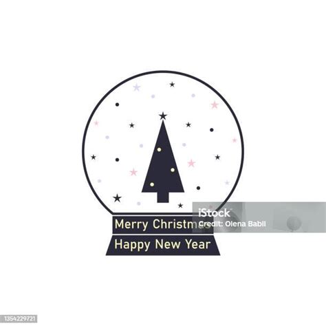 Objek Perayaan Natal Bola Kaca Dengan Pohon Cemara Kepingan Salju