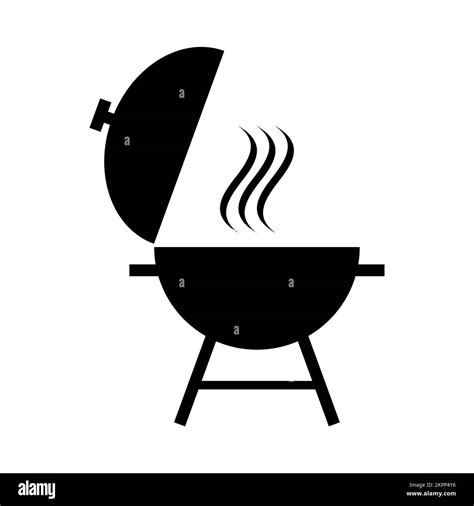 Outdoor Grill Vector Bbq Grill Icon Isolated On White Background Stock