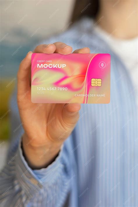 Premium Psd Person Holding Credit Card Mock Up In Hand