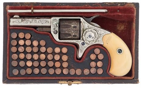 Cased New York Engraved Colt New Line 22 Caliber Revolver Rock