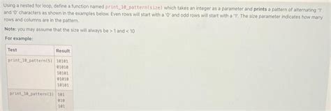 Solved Using A Nested For Loop Define A Function Named