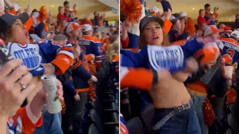 Watch Now Full~hd Oilers Fan Flashes Crowd Video Twitter By Nathalie