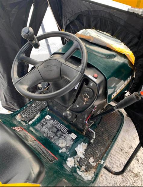 Craftsman Lt1000 Lawn Tractor With Snow Blower Attachment Snowblowers