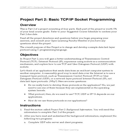 Read The Section Called Project Part Background Information