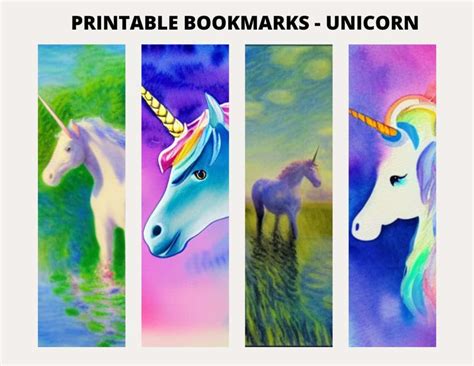 Printable Unicorn Bookmarks My Printable Home