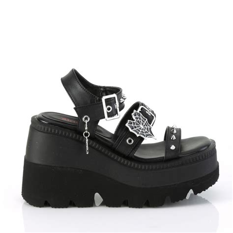 Shaker Black Wedge Platform Sandal Gothic Sandles