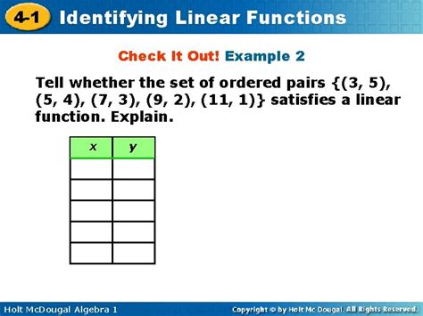 4 1 Identifying Linear Functions Objectives Identify Functions