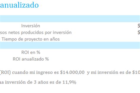 Planilla De Excel Para El Cálculo Del Roi Plantillas De Excel Gratis