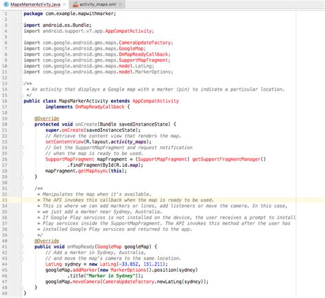 Android Studio Syntax Highlighting Red On Google Maps Example Project