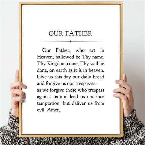 Our Father Prayer Printable The Lords Prayer Art Print Etsy Ireland