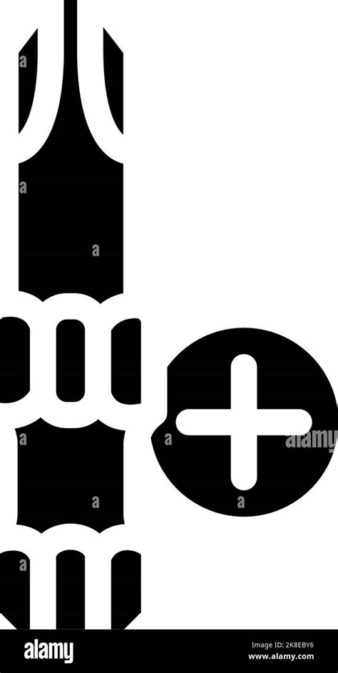 Phillips Head Screwdriver Bit Glyph Icon Vector Illustration Stock