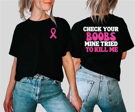 Check Your Boobs Mine Tried To Kill Me Breast Cancer Awareness Svg