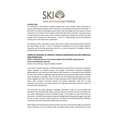 Drought Resilience Stories Ski