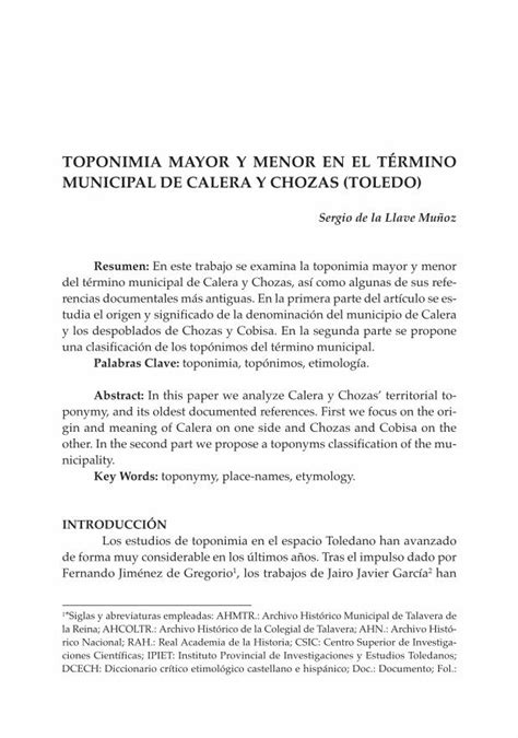 PDF TOPONIMIA MAYOR Y MENOR EN EL TÉRMINO PDF fileDCECH