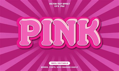 Premium Vector Pink Words Editable 3d Text Effects Template Stylish