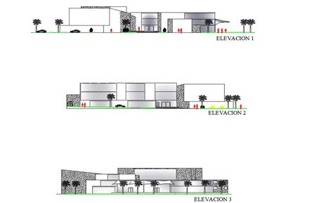 Elevation Of Commerce Office Building Detail D View CAD Unit Autocad File