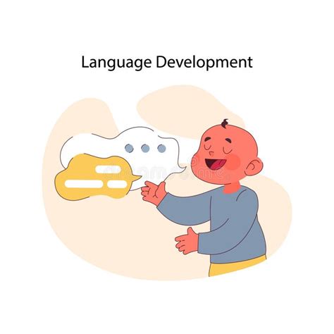 Language Development Concept Flat Vector Illustration Stock Vector