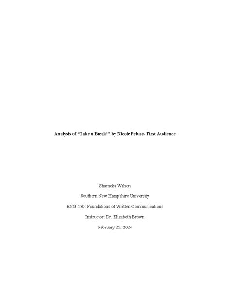 Eng 130 Module 7 1 I Got A B Analysis Of “beat The Clock” By