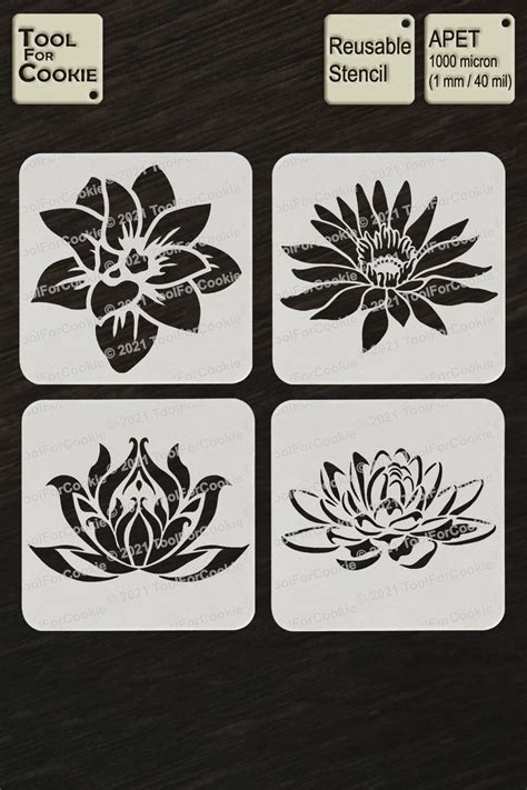Lotus Flower Stencil Custom Stencil Flower Stencil Etsy