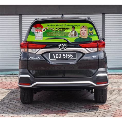 Jual Stiker One Way Oneway Vision Stiker Tembus Pandang Kaca Belakang Mobil Terios Rush
