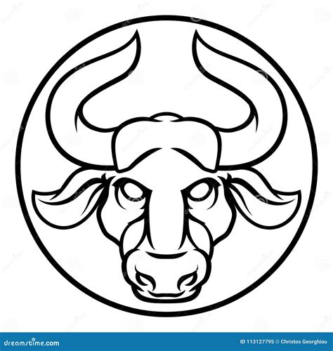 Taurus The Bull Zodiac Constellation Map On A Starry Space Background