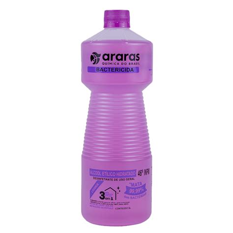Álcool Araras Bactericida Lavanda 46º Inpm Frasco 1 Litro Giassi
