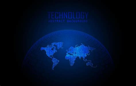 Modern World Map Holograph On Technology Background 19614214 Vector Art