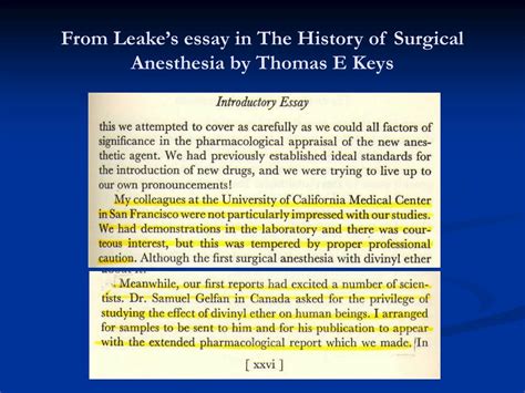 Ppt The First Use Of Divinyl Ether In Humans Powerpoint Presentation