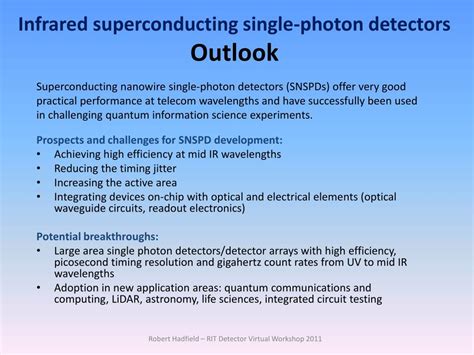 Ppt Infrared Superconducting Single Photon Detectors Powerpoint
