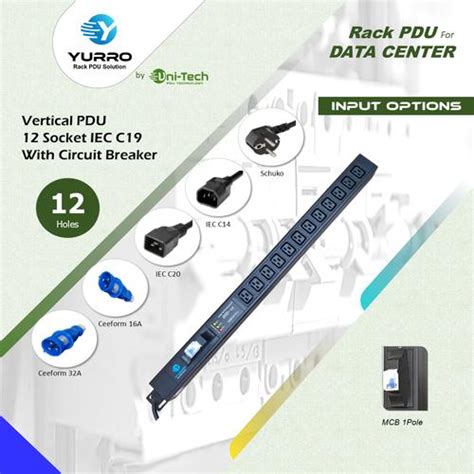 Jual Power Distribution Unit 12 Holes C19 Style With Mcb Input Schuko