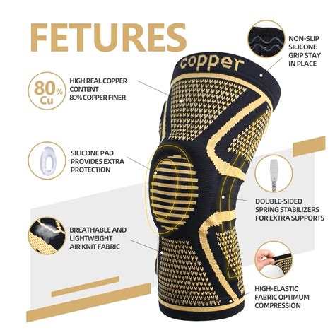 Buy Copper Knee Brace Professional Knee Compression Sleeve Support For