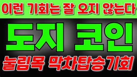 도지 코인 🔥이런 기회는 잘 오지 않는다~눌림목 막차탑승 기회~ 1달러 간다 안간다~💥여기가 끝이 아니다 도지 코인 전망