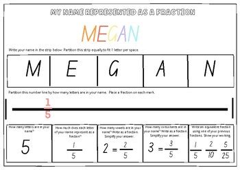 My Name Represented As A Fraction By Learning With Meg TPT
