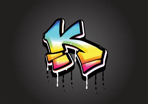 K Letra 3d Graffiti Goteo Alfabeto Fuente Vector 11974546 Vector En Vecteezy
