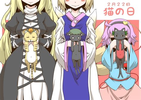 Komeiji Satori Yakumo Ran Kaenbyou Rin Chen Hijiri Byakuren And More Touhou Drawn By