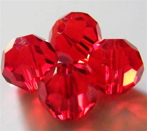 75pcs 8mm Faceted Round Crystal Beads Red Beadsforewe
