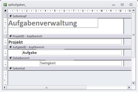 Aufgabenverwaltung Per Berichtsansicht Access Im Unternehmen