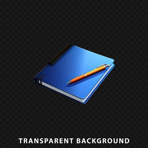Premium PSD 3d Render Notebook And Pencil Isolated On Transparent