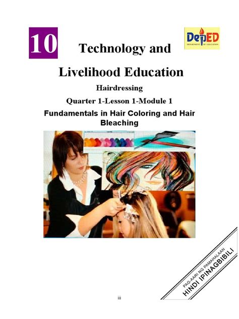 Q1 Lesson 1 Module 1 Fundamentals Of Hair Coloring And Bleaching Final Pdf Skin