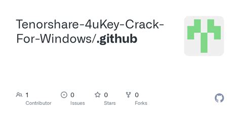 GitHub Tenorshare 4uKey Crack For Windows Github